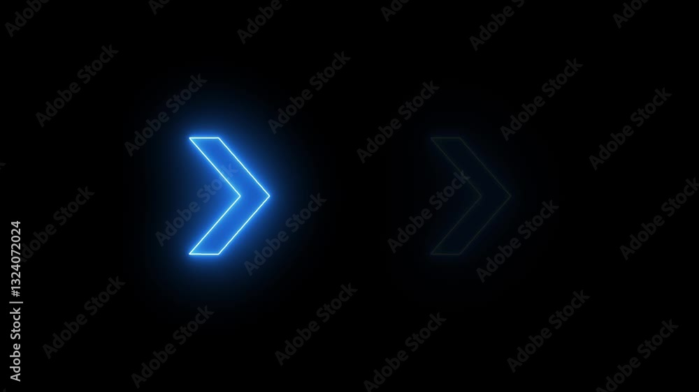 neon arrow loading icon animation. arrow icon concept animation. Stock ...