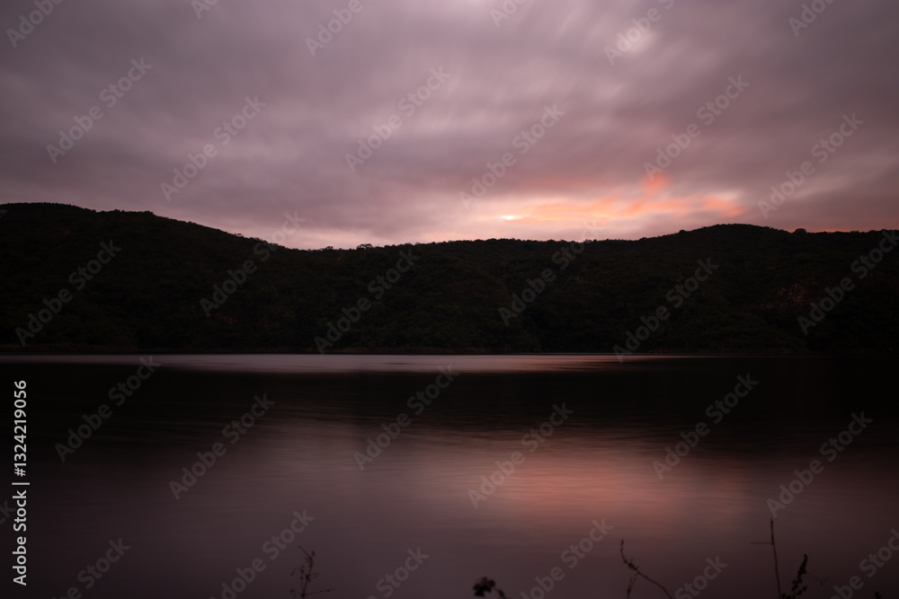 Poster Beautiful twilight on the edge of the Irapé dam, the second ...