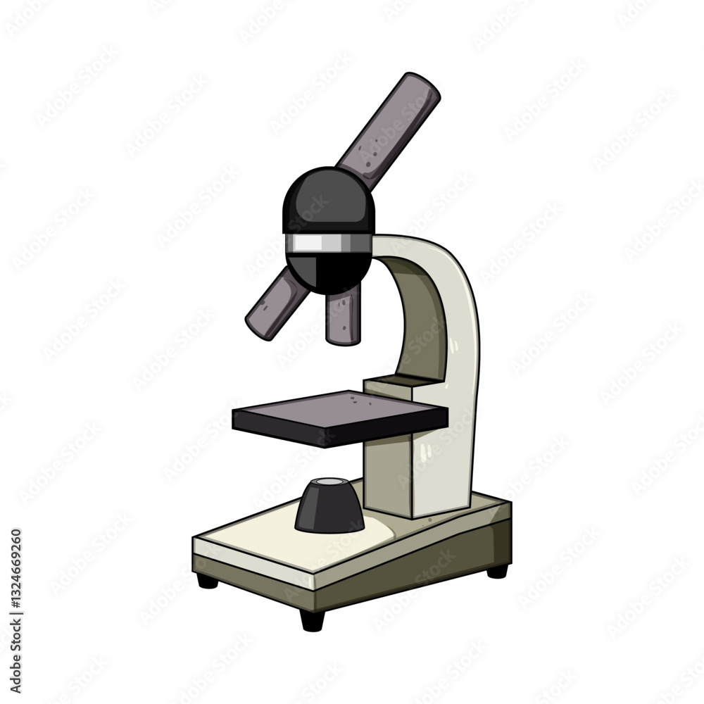 Poster eyepiece microscope cartoon vector illustration – Wall Art ...