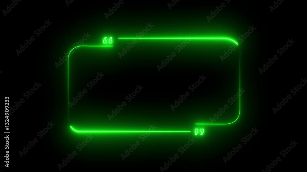 quotes neon frame border animated frame. This engaging animation adds ...