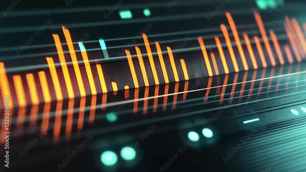 Animated music player overlay visualizes sound with small equalizer ...