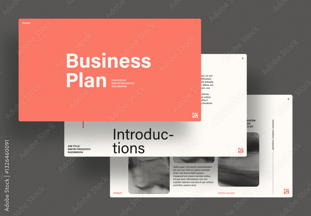 Minimal Business Plan Presentation Template Stock Template | Adobe Stock