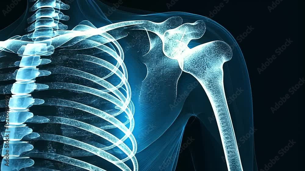 Clinical shoulder blade X-ray, showing a fractured scapula and ...