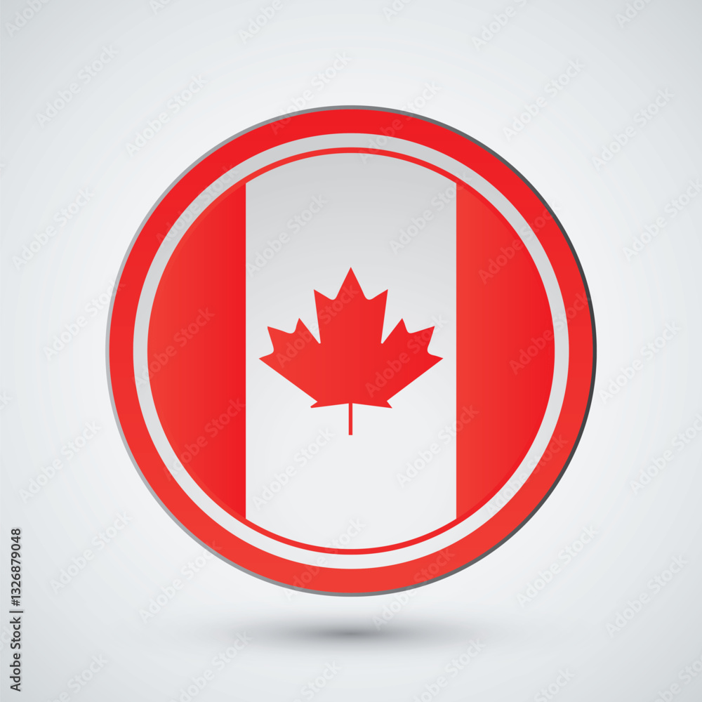Poster Round Canadian flag background design template – Wall Art ...