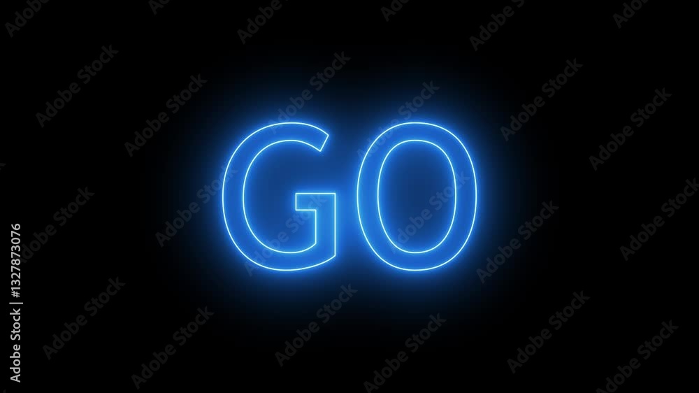 Countdown 321 go gold alpha looping animation with blue neon line on ...