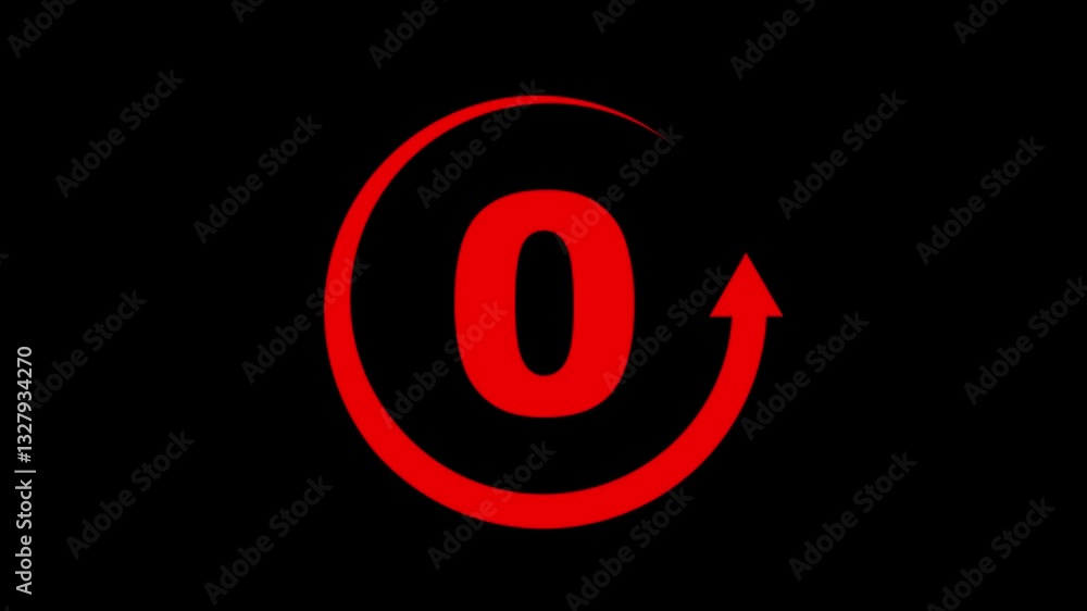 Circle countdown timer 5 seconds animation from 5 to 0 seconds, 5 ...