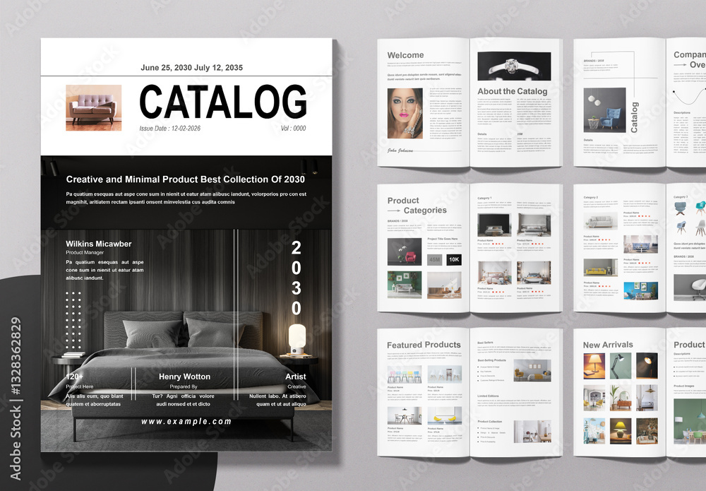 Minimal Product Catalog Guide Layout Stock Template | Adobe Stock