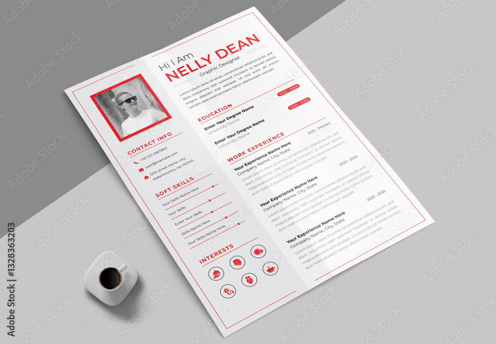Modern Resume Template Layout Stock Template | Adobe Stock