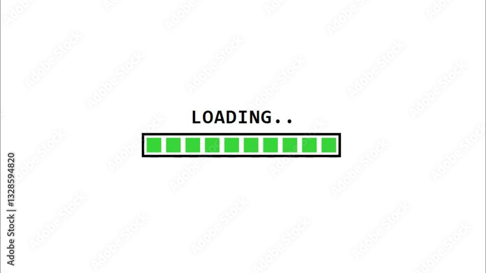 Pixelated Loading Animation with LOADING Text, Animated Progress Bar ...
