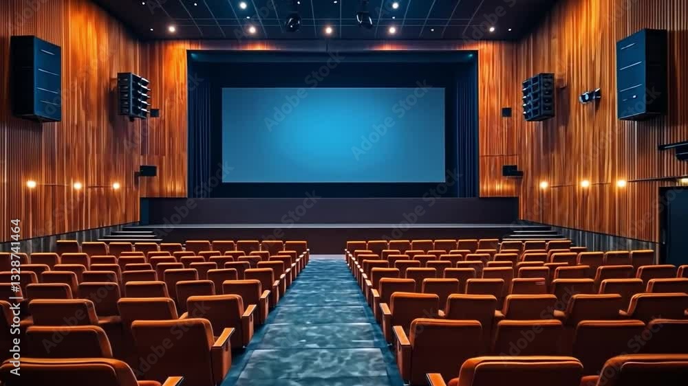 Cinema's Embrace: A spacious cinema interior awaits, its plush seating ...