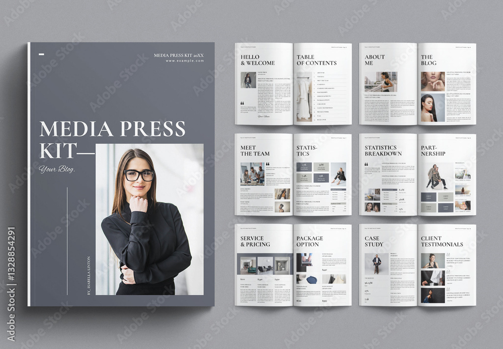 Media Press Kit Template Design Layout Stock Template | Adobe Stock