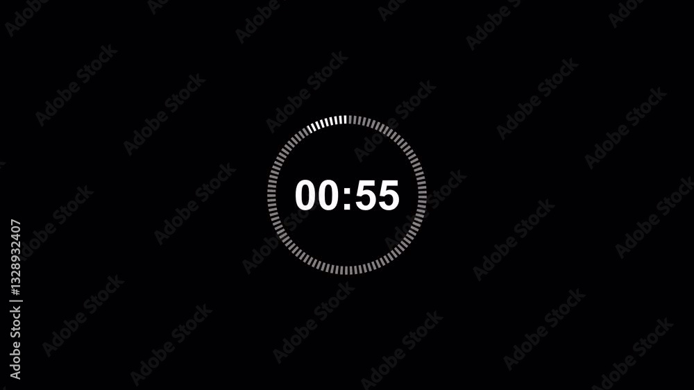 countdown video One minute countdown animation from 60 seconds to 0 ...