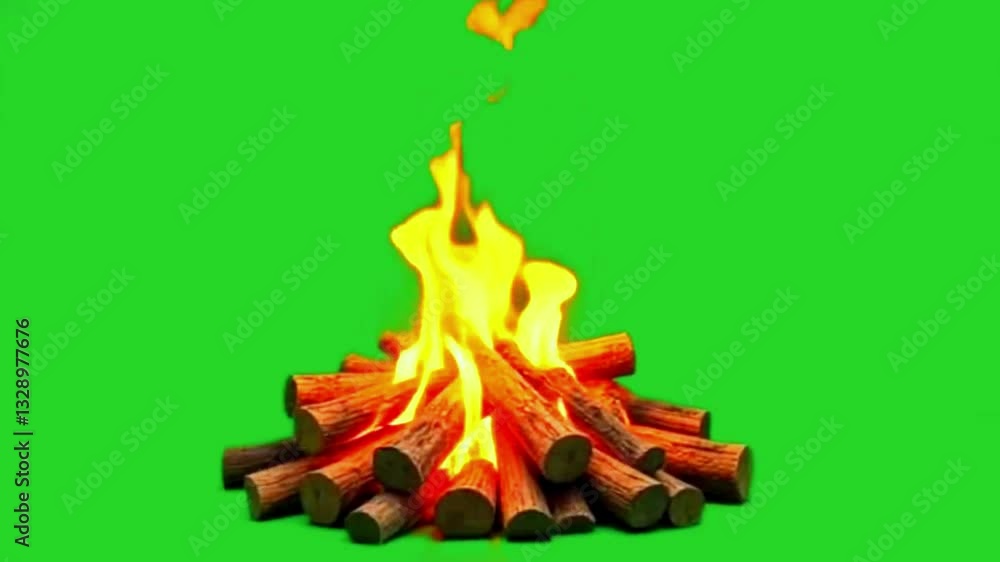 Campfire flame green screen effect, Fire green screen video Bonfire ...