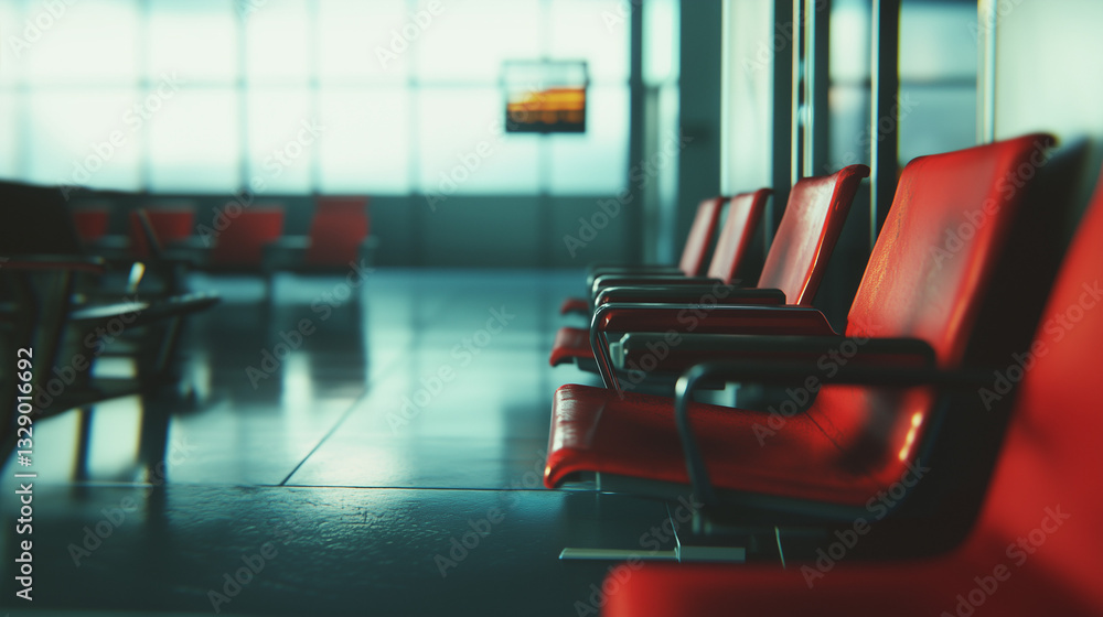Poster an airport gate with empty seats in the daytime – Wall Art ...