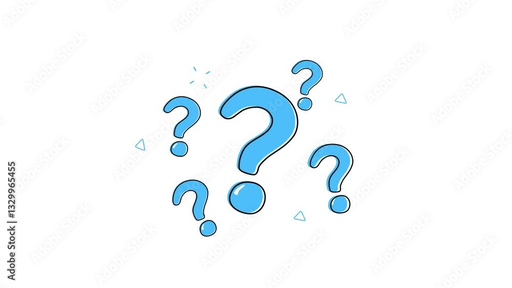 question mark animation. Cartoon comic questions marks flying animated ...