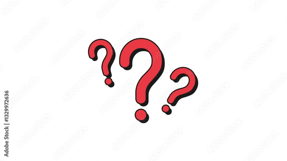 question mark animation. Cartoon comic questions marks flying animated ...