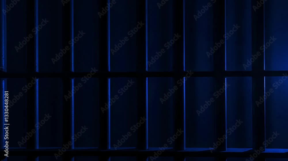 Vidéo Stock Prison Cell Bars Casting Shadows: Symbolizing Confinement ...