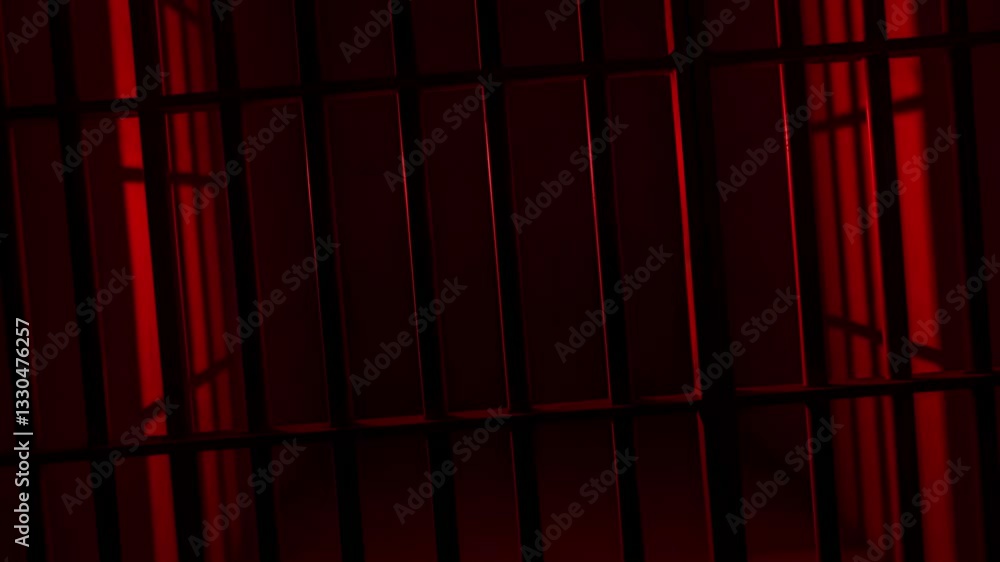 Prison Cell Bars Casting Shadows: Symbolizing Confinement and Loss of ...