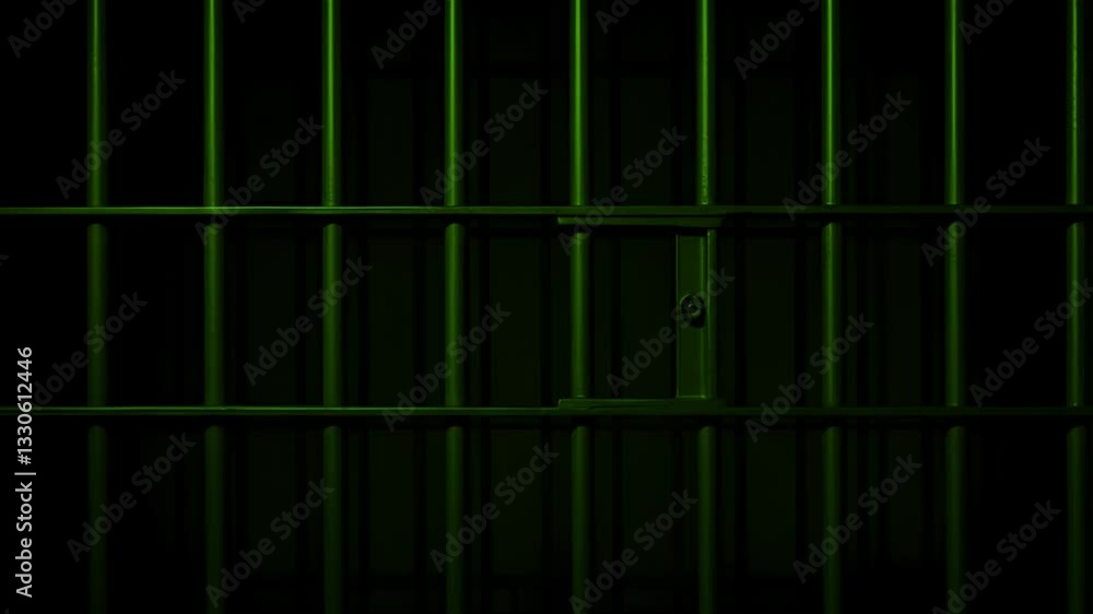 Prison Cell Bars Casting Shadows: Symbolizing Confinement and Loss of ...