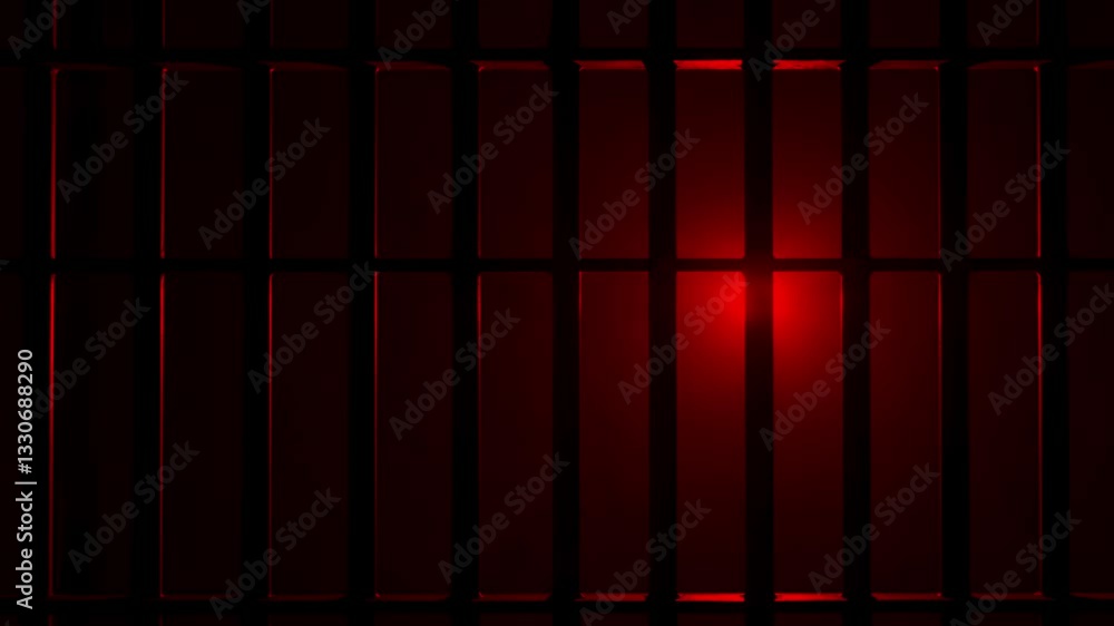 Prison Cell Bars Casting Shadows: Symbolizing Confinement and Loss of ...