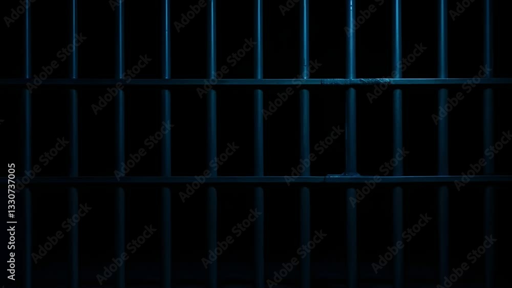 Prison Cell Bars Casting Shadows: Symbolizing Confinement and Loss of ...