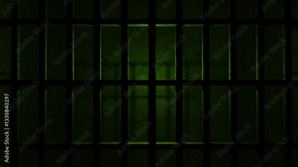 Prison Cell Bars Casting Shadows: Symbolizing Confinement and Loss of ...