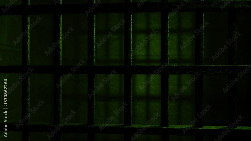 Prison Cell Bars Casting Shadows: Symbolizing Confinement and Loss of ...