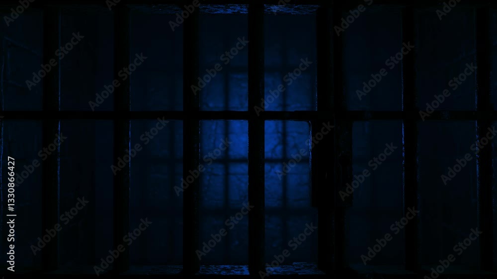 Prison Cell Bars Casting Shadows: Symbolizing Confinement and Loss of ...