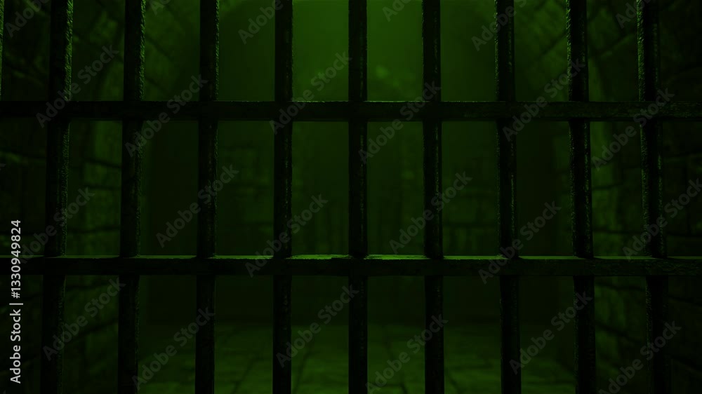 Prison Cell Bars Casting Shadows: Symbolizing Confinement and Loss of ...