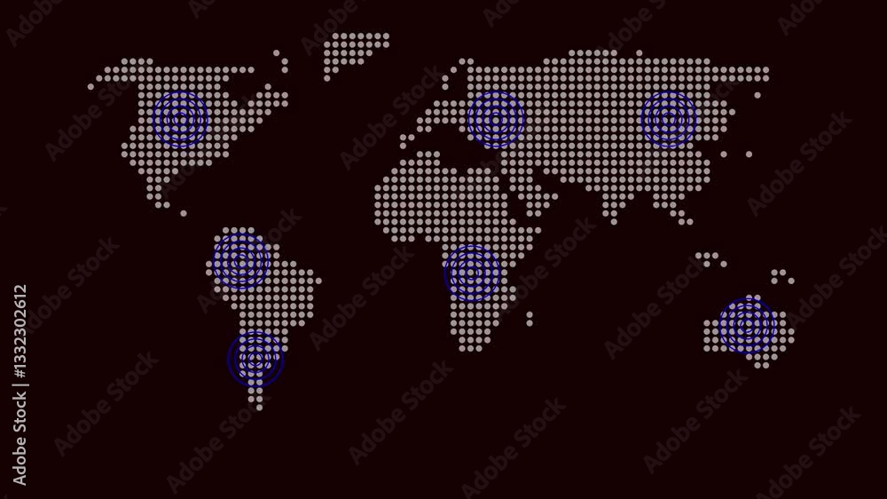 glowing map with location pins on blurry GPS and navigation concept ...