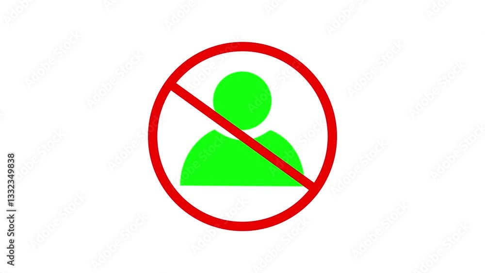 No entry icon animation no entry,No man icon. People are prohibited ...