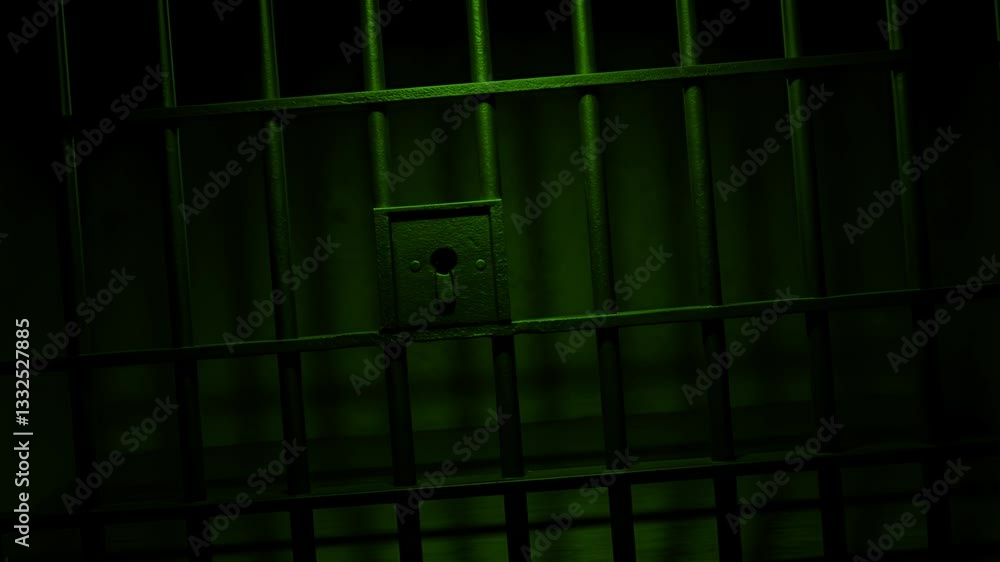 Prison Cell Bars Casting Shadows: Symbolizing Confinement and Loss of ...