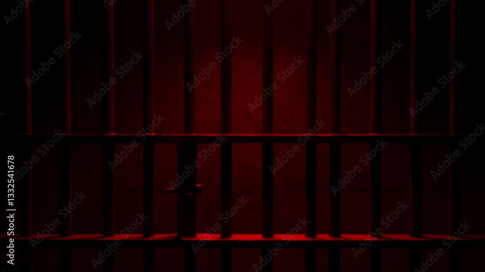 Prison Cell Bars Casting Shadows: Symbolizing Confinement and Loss of ...
