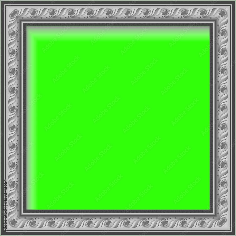 Frame Border Green Screen graphic with chroma key clip template 4k ...