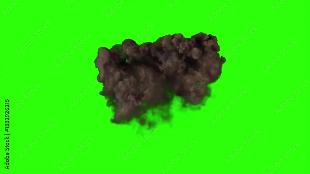 Motion animation Atomic bomb 4k. Fire explosion animation, fire bomb, smoke explosion on green ...