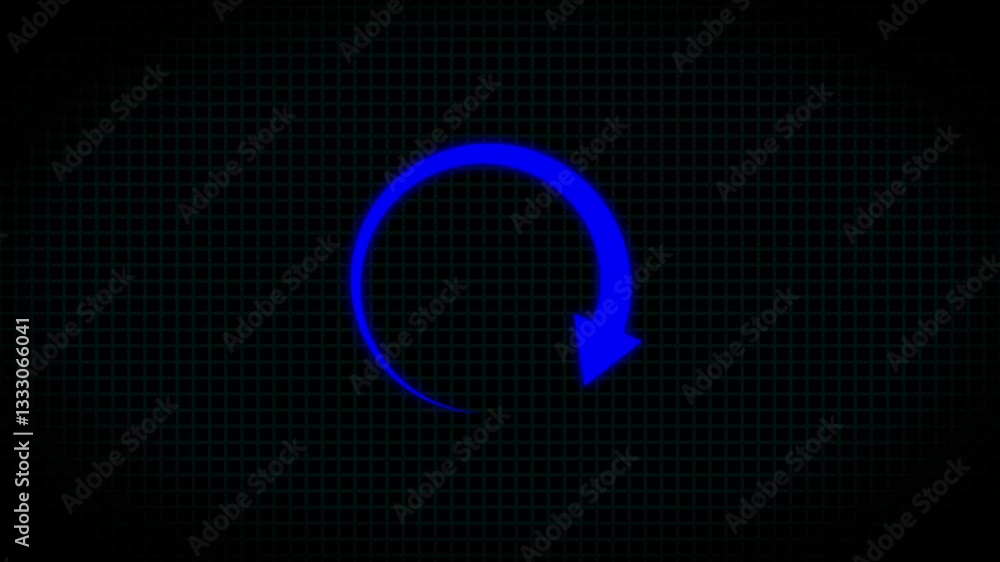Circle arrow Loading screen animation. Animation of a loading bar rotating waiting for download ...