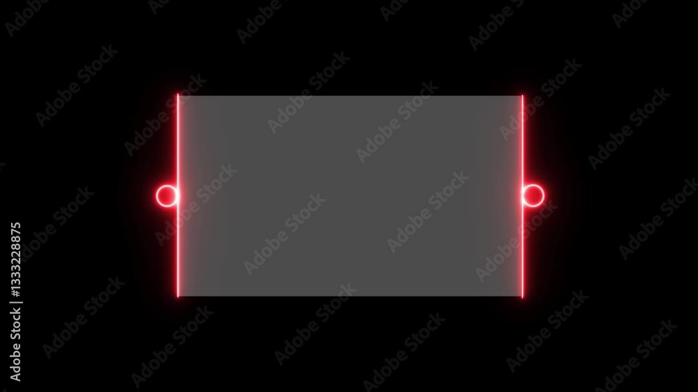 Neon HUD Square Frames. Neon hologram screen modern banner frame of ...