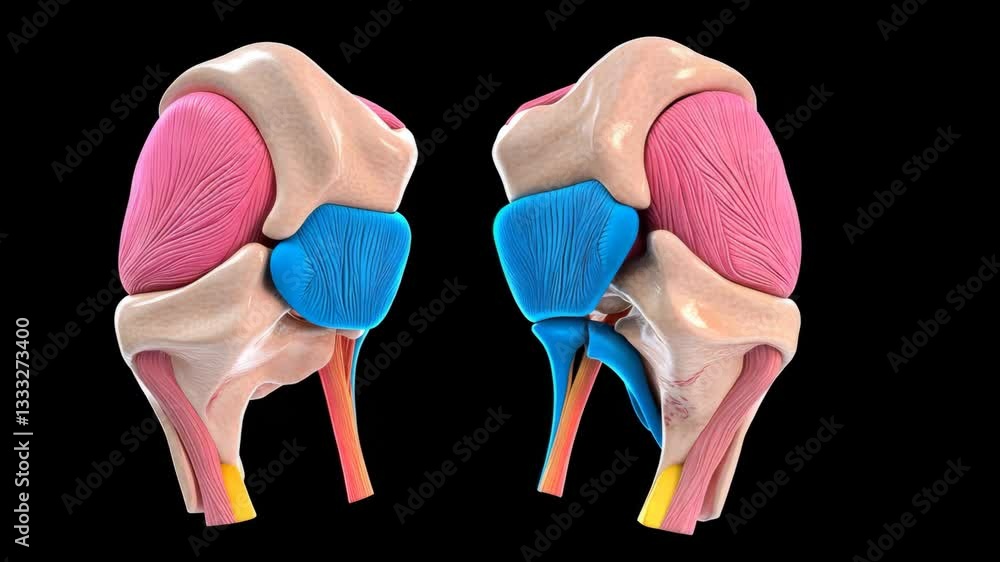 Detailed Anatomical 3d Model Of Human Knees Showing Ligaments Muscles
