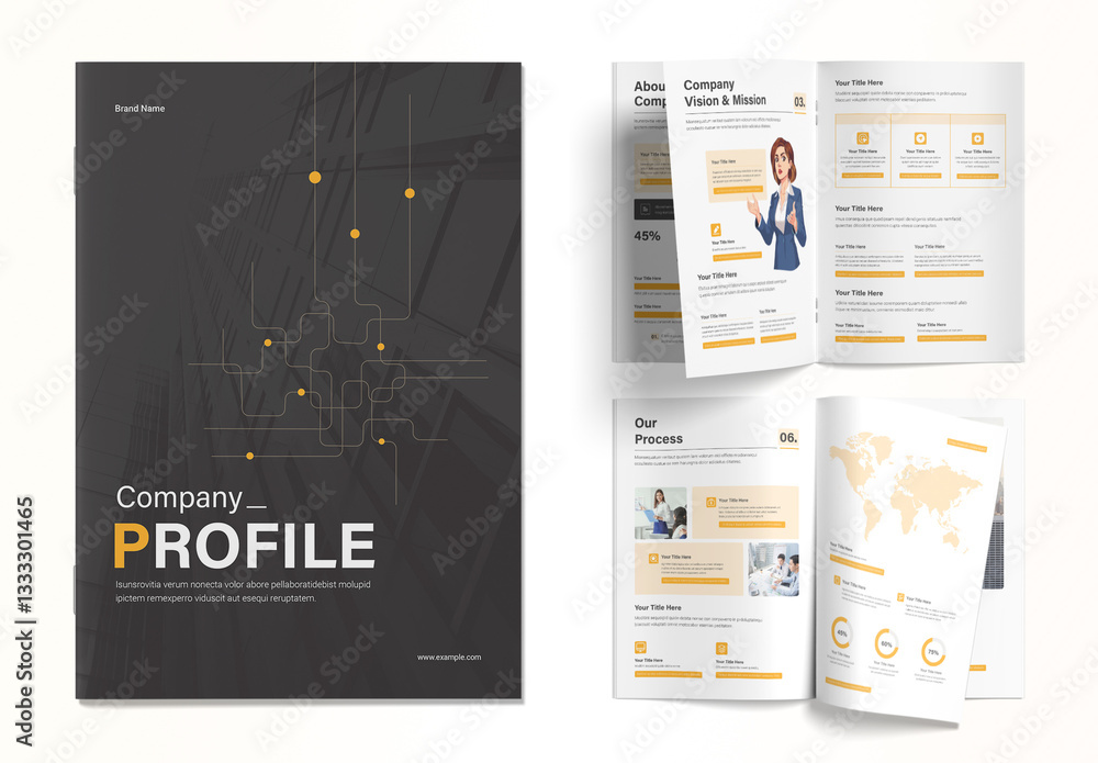 Company Identity Profile Booklet Layout Stock Template | Adobe Stock