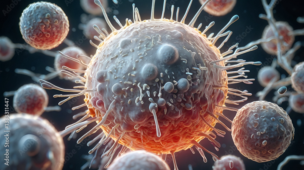 Poster A detailed, high-resolution 3D medical visualization of a white ...