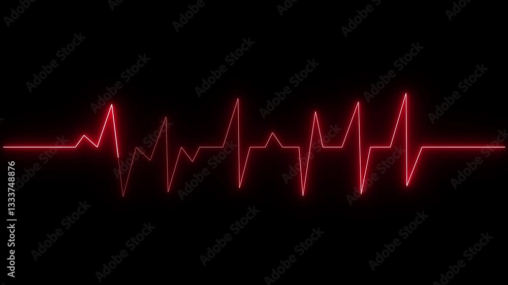 Heart beat line icon animation and emergency ekg monitoring. .Heartbeat ...