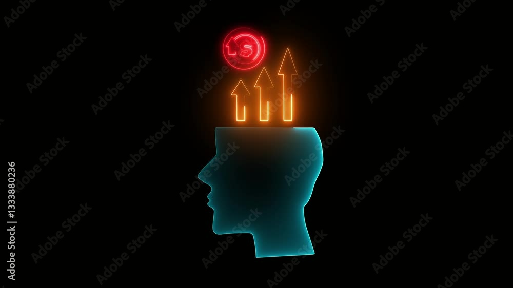 Strategic innovation concept. Glowing neon strategic thinking icon ...