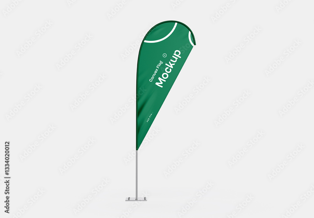 Convex Flag Mockup Template Stock Template | Adobe Stock