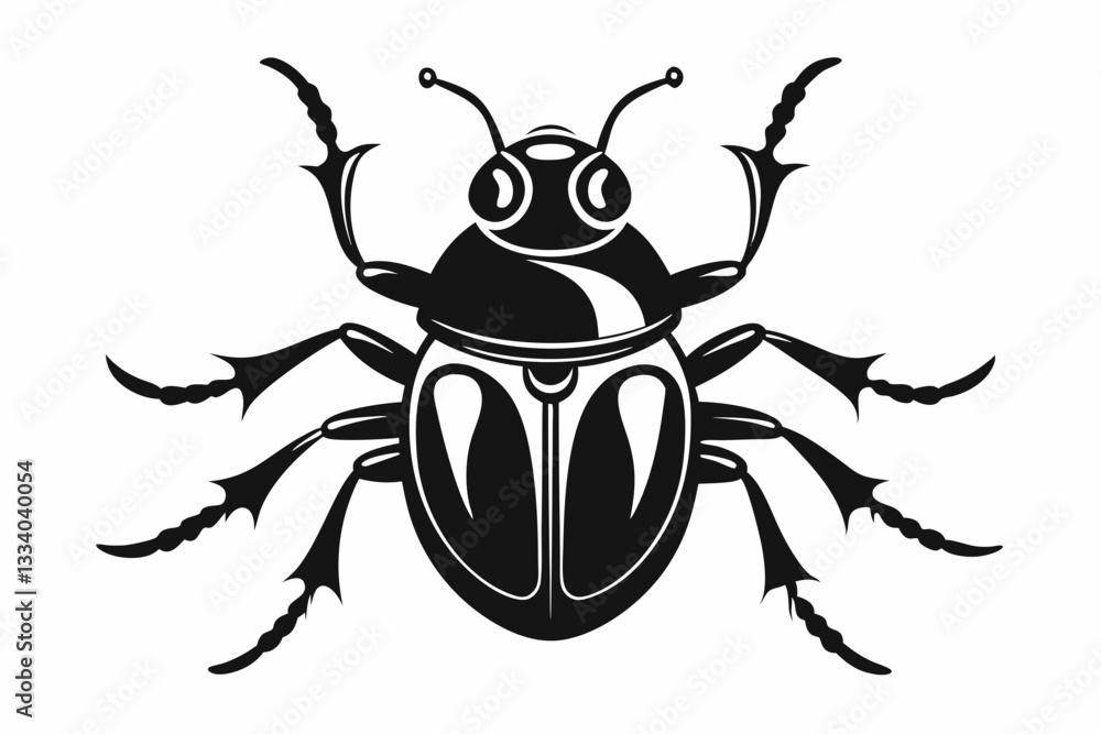 Poster bombardier beetle line art silhouette vector illustration – Wall ...