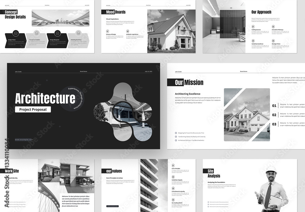 Architecture Project Proposal Presentation Layout Stock Template ...