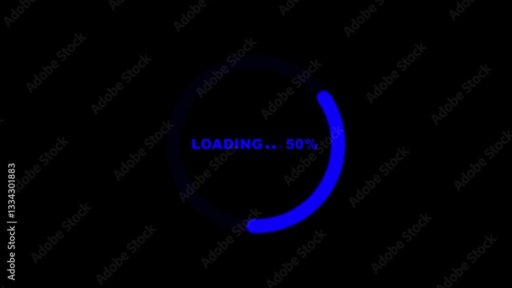 Loading Bar Circle animation, Loading neon circles icon on background ...