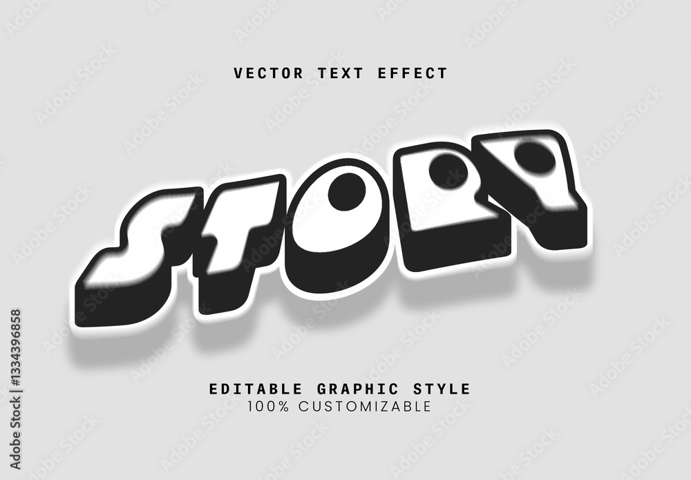 White Bold Slanted 3D Text Effect Stock Template | Adobe Stock