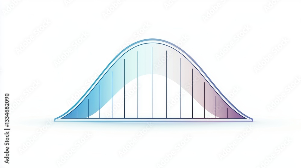 Poster A simple, modern normal distribution curve illustrating data ...