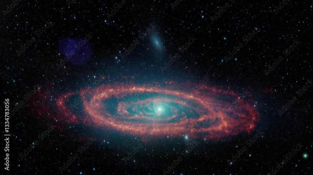 Epic animation of a galaxy with a stunning zoom-in effect, revealing ...