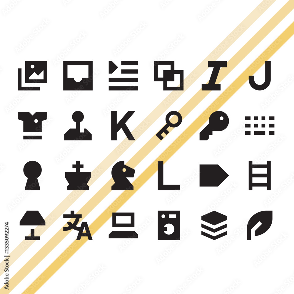 Poster Chunk 16px Thick Interface Icons Collection – Wall Art | UkPosters